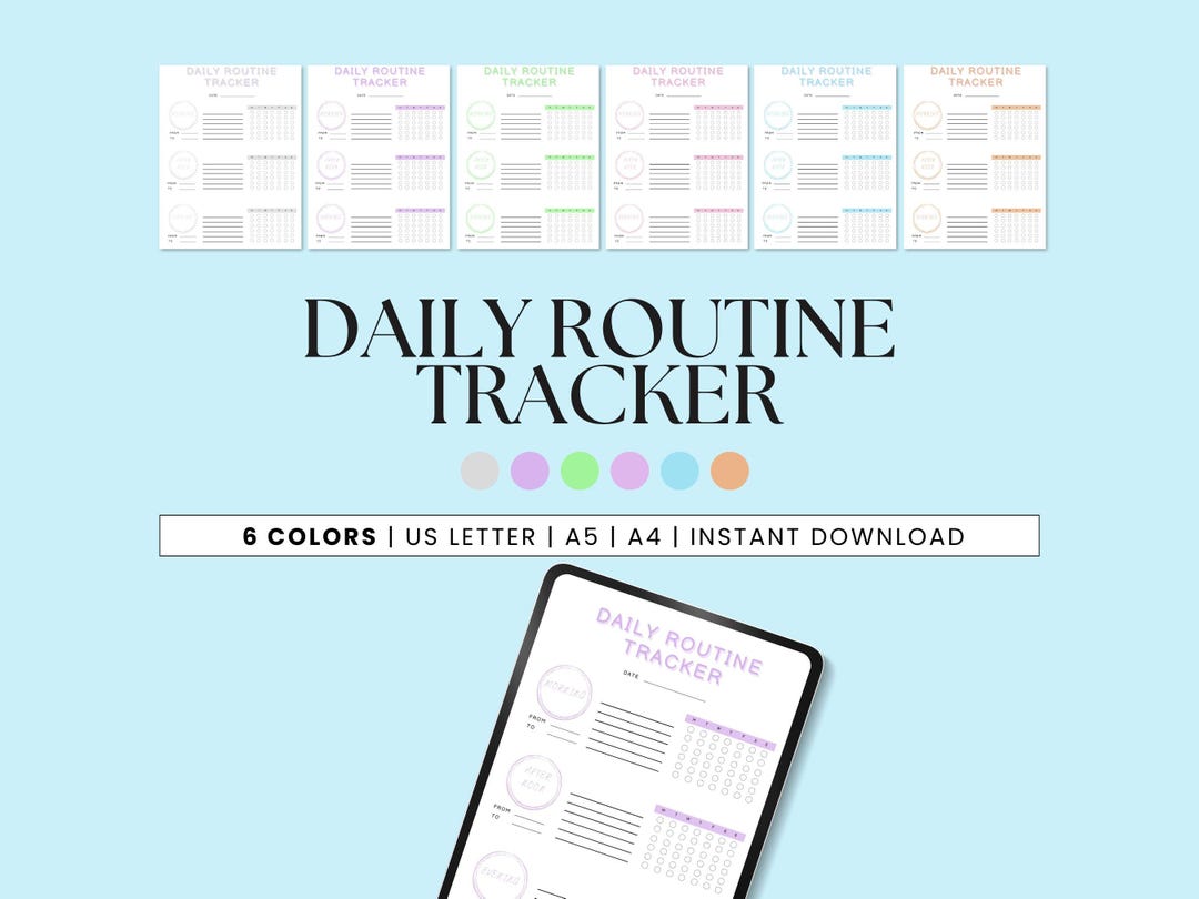 Daily Routine Tracker, Versatile Planner Available in A4, A5 & US ...