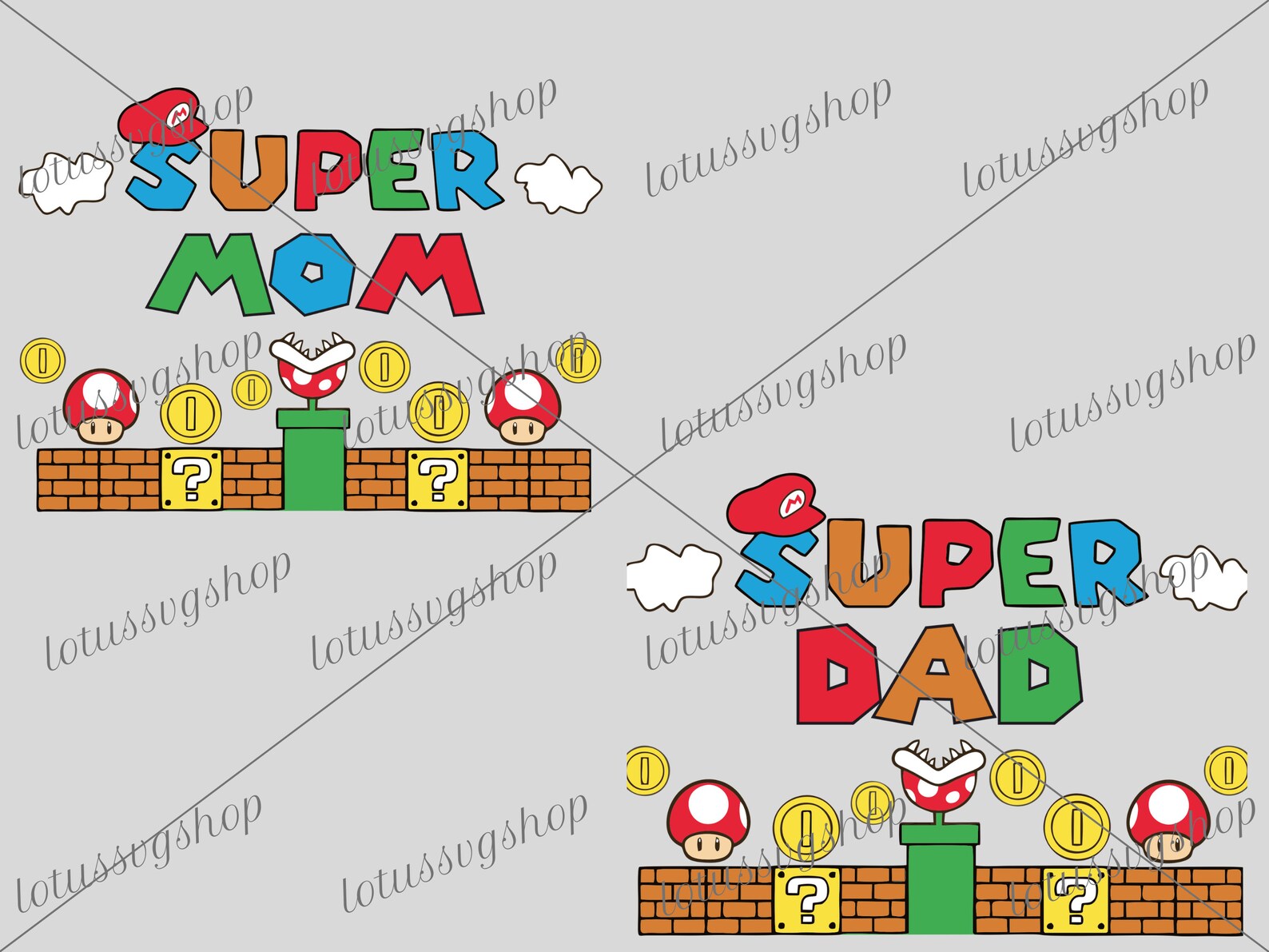 Super Mario Svg Super Mom Super Dad Mario Kart Svg Super - Etsy