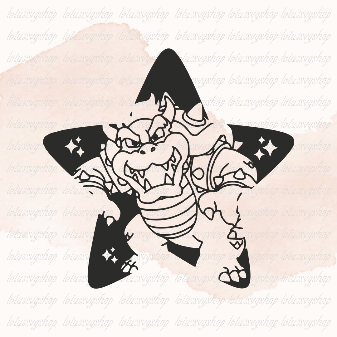 Bowser Head Png, Bowser Star Svg, Bowser, Bowser Head Cricut, Super ...