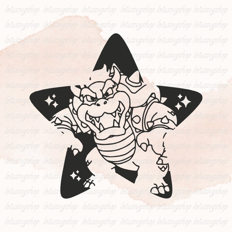 Bowser Head Png, Bowser Star Svg, Bowser, Bowser Head Cricut, Super ...