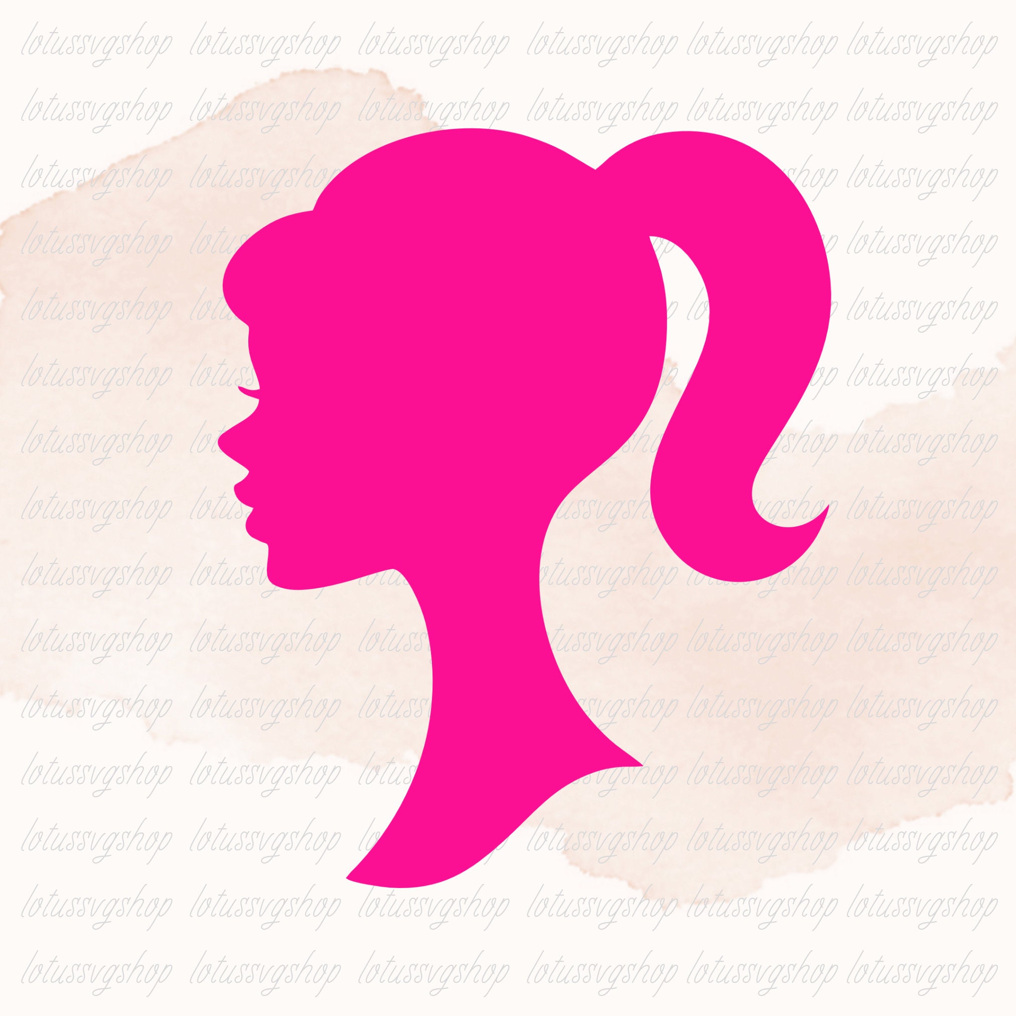 Barbi Head Svg, Barbi Svg, Doll Silhouette, Woman Silhouette, Doll Head ...