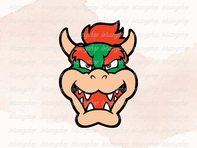 Bowser Head Png, Bowser Svg, Bowser, Bowser Head Cricut, Super Mario ...