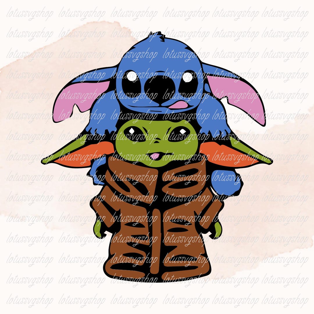 Stitch and Yoda Png, Baby Yoda Png, Stitch Png, Stitch and Yoda Friends ...
