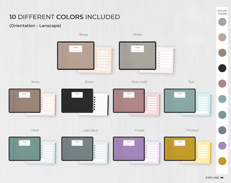 Free Digital Notebook Bundle, Undated Digital Notebook for Goodnotes ...