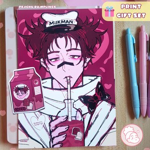 Choso Chocolate Milkshake Print and 2.5" Sticker | Jujutsu Kaisen Art ...