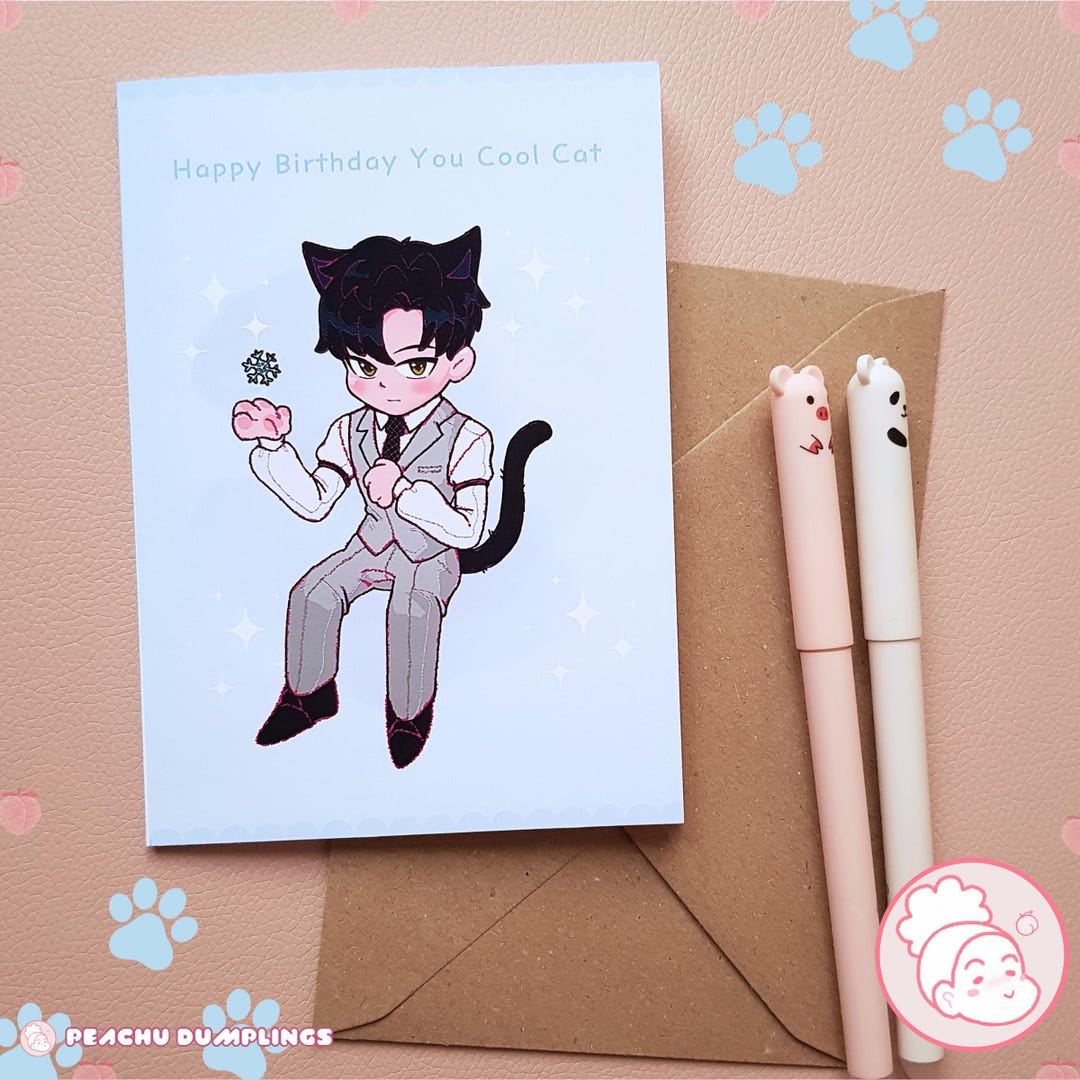 Love and Deepspace Zayne Birthday Card LADS Kitty Cards, Anime Birthday ...