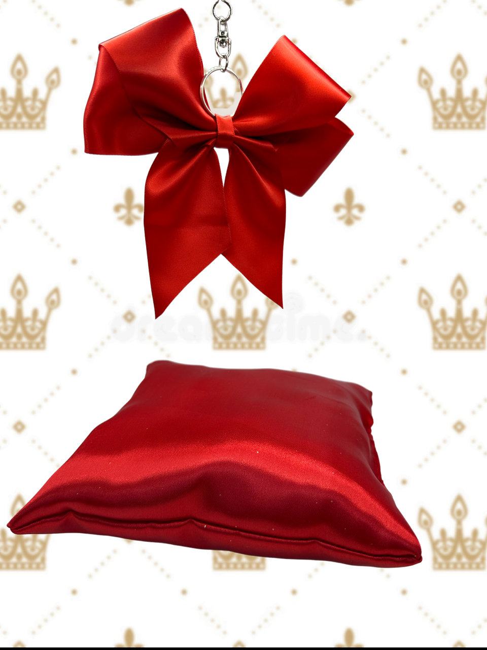 RED Pillow and Bow for Crown Box - Etsy