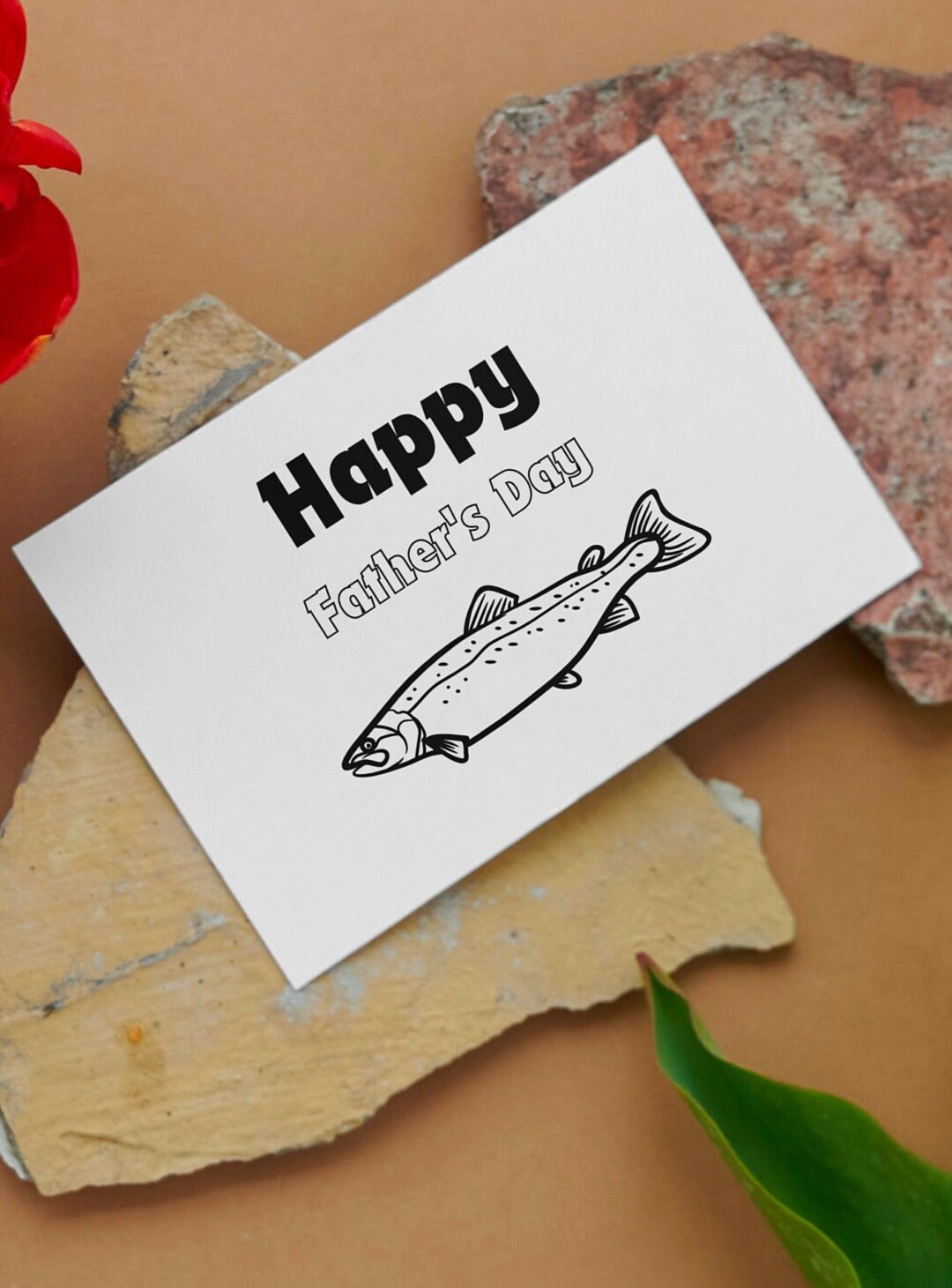 Father's Day Coloring Page or Card Fish - Etsy