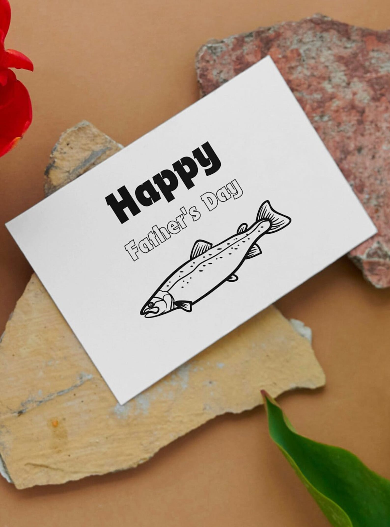 Father's Day Coloring Page or Card Fish - Etsy