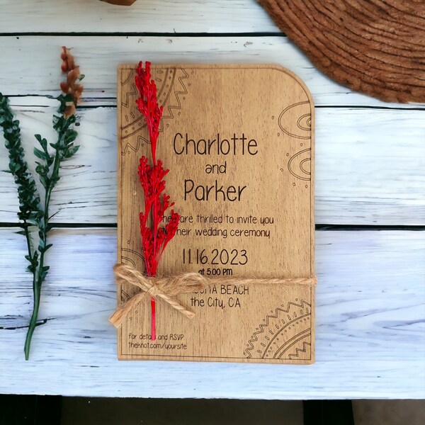 Wooden Invitations - Etsy