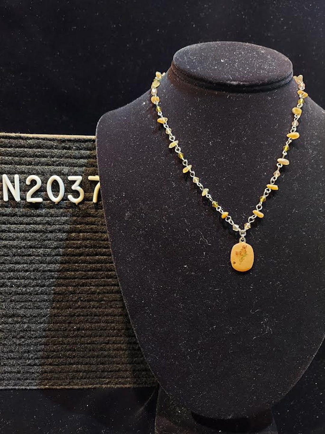 Small Faceted Tan Beads Alternate With Natural Shaped Beads on Silver ...