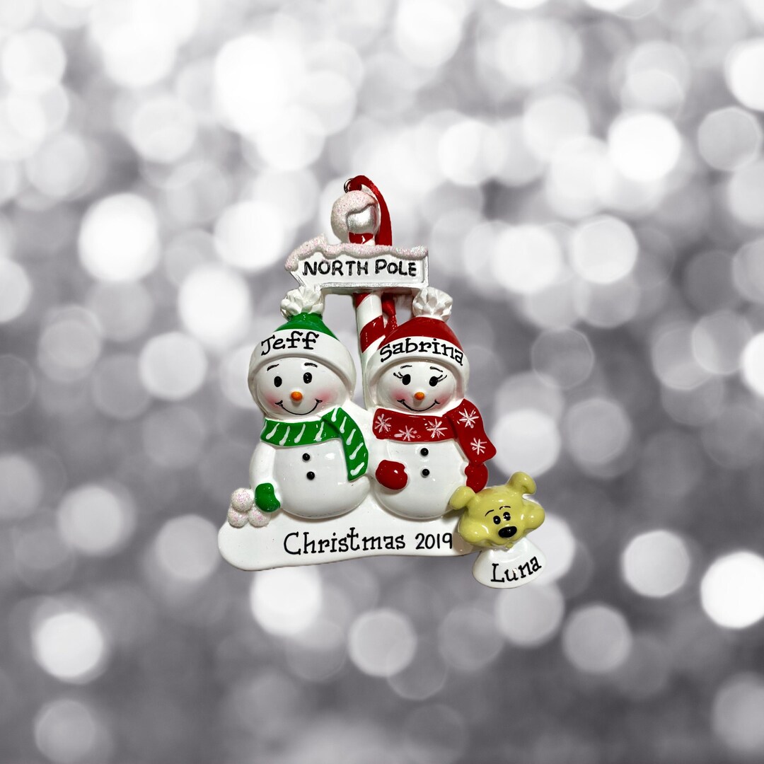 Snowman Couple on North Pole- Family of Two-newlywed Couple's 1st ...