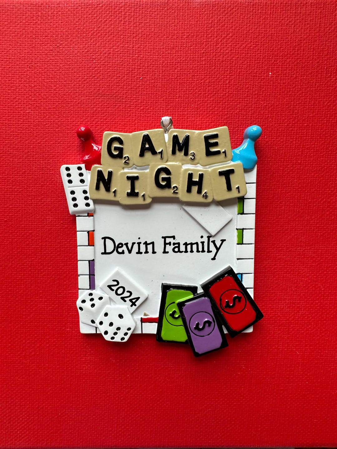 Family Game Night - Game Board - Dice- Personalized Christmas Ornament ...