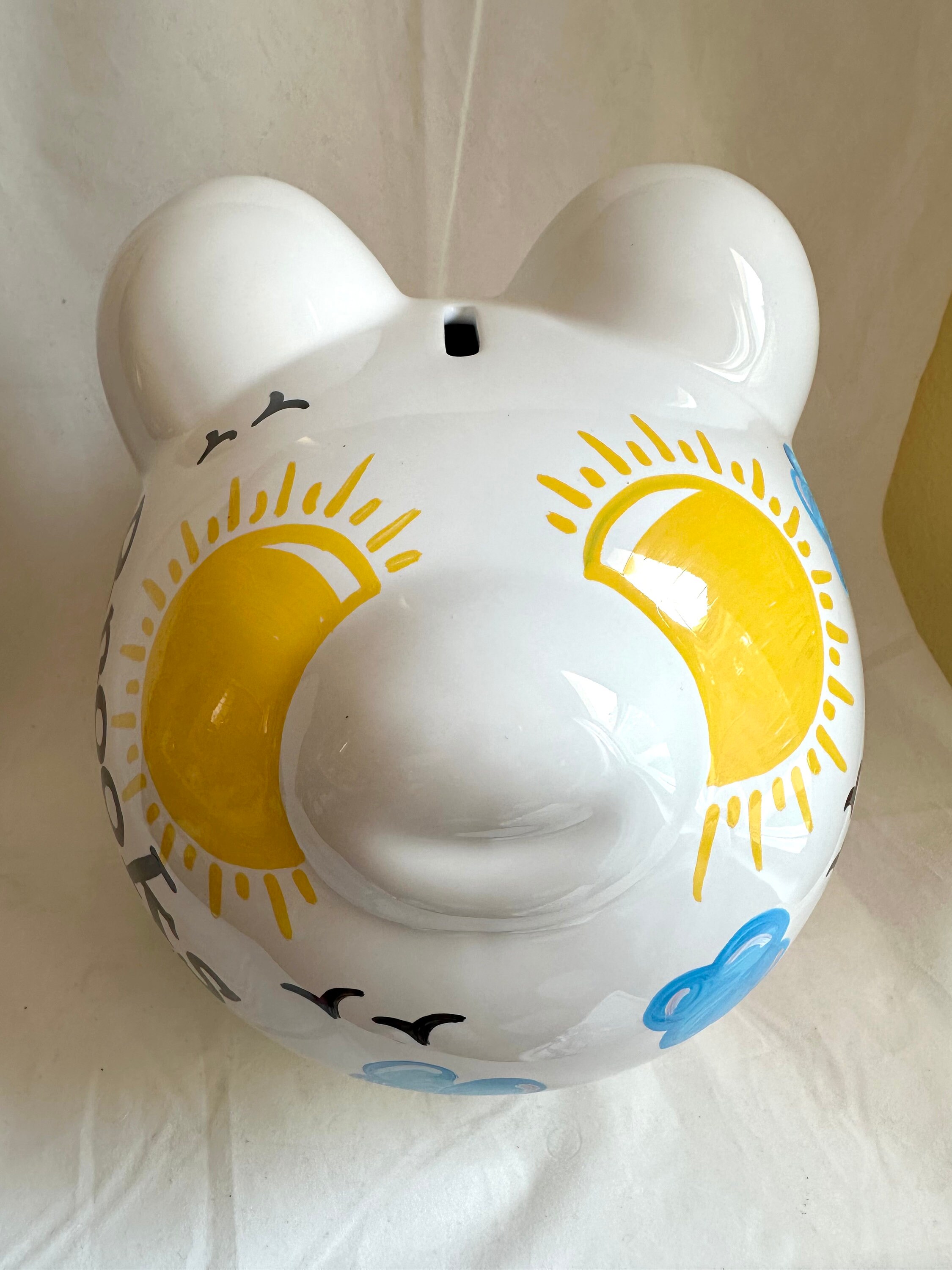 Red Tractor and Red Barnyard-farm-personalized Hand Painted Piggy Bank ...