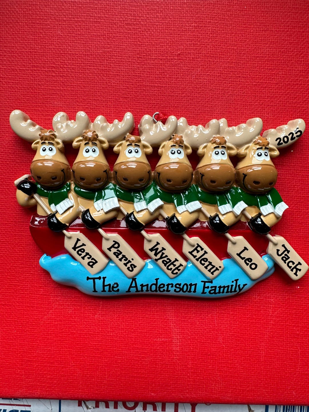 6 Moose Canoeing Family - Family of Six - Six Moose- Grandparents ...
