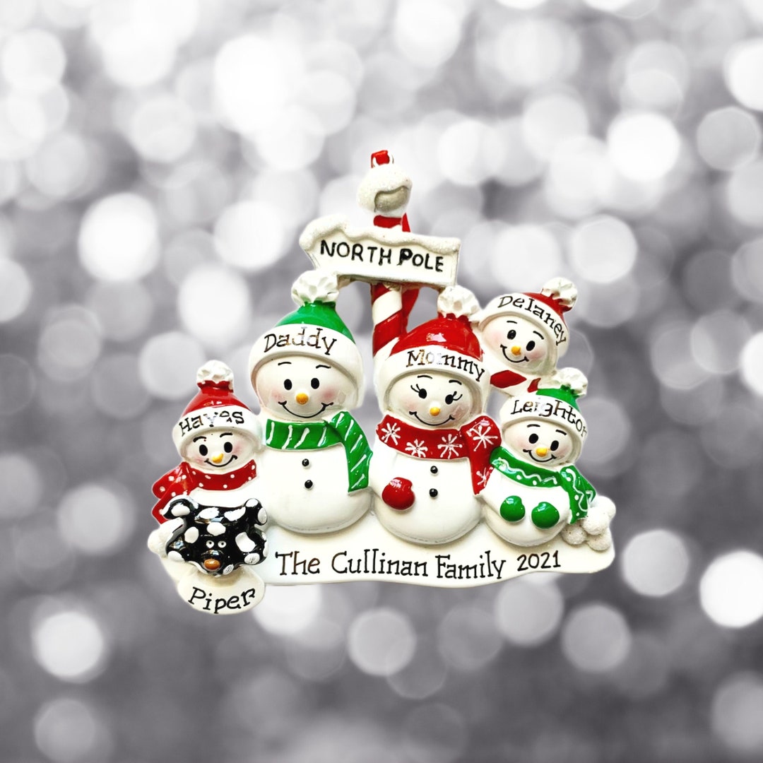 5 Snowman North Pole Family - Family of Five - Grandkids- Best Friends ...