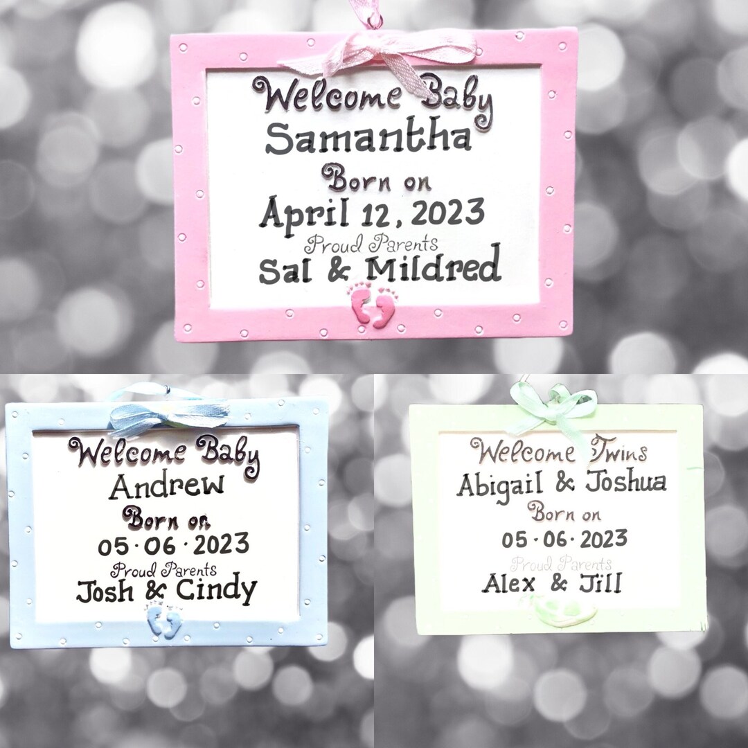 Welcome Baby-birth Announcement- Baby Boy- Baby Girl-twins-personalized ...