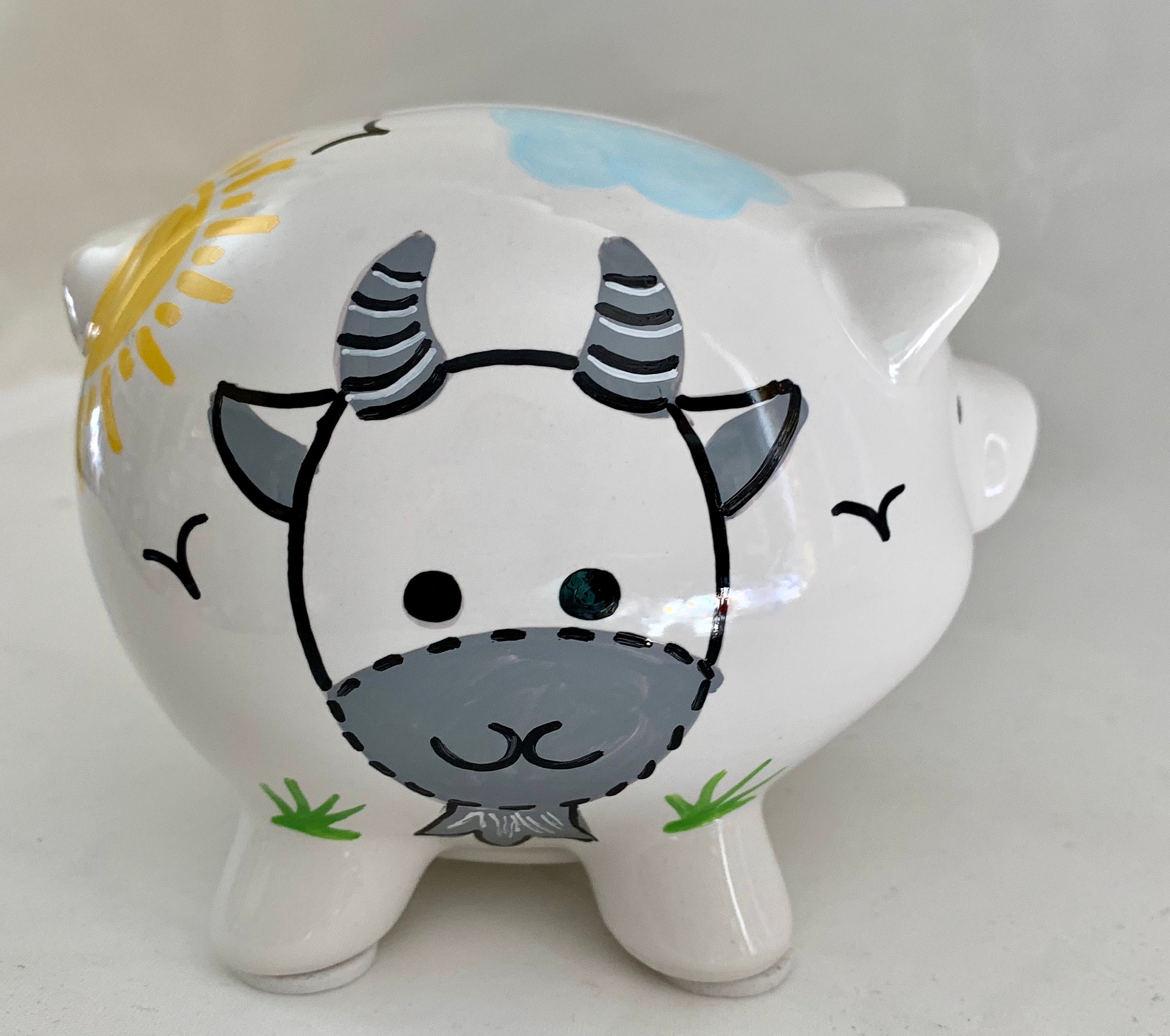 Personalized Hand Painted Farm Animals Piggy Banks Party Favors- Cow ...