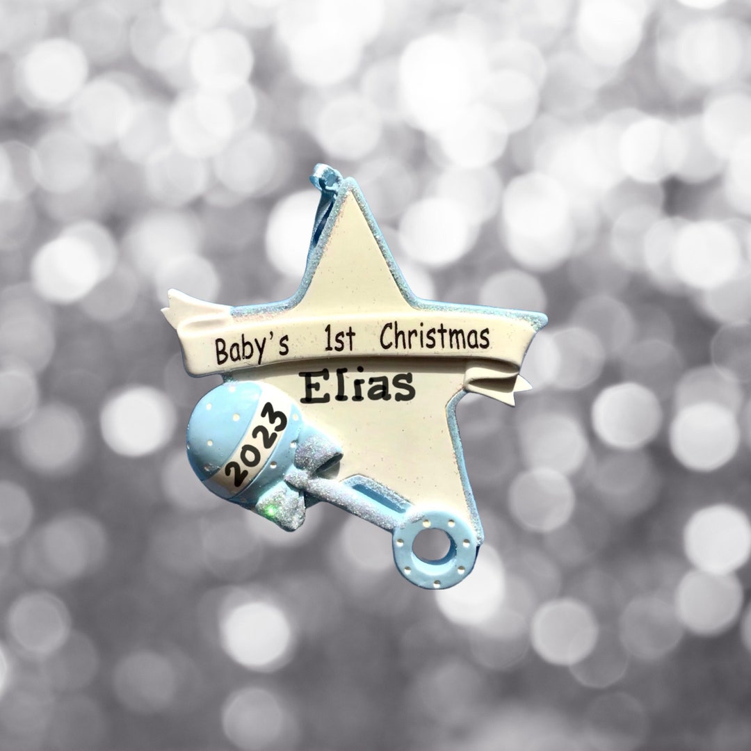 A Star is Born- Blue Star Baby Rattle- Baby Boy's First Christmas ...