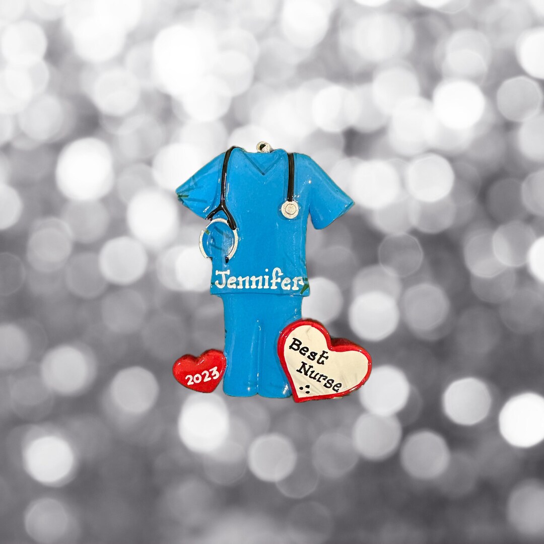 Blue Scrubs- Nurse- RN- BSN-MS -personalized Christmas Ornament ...
