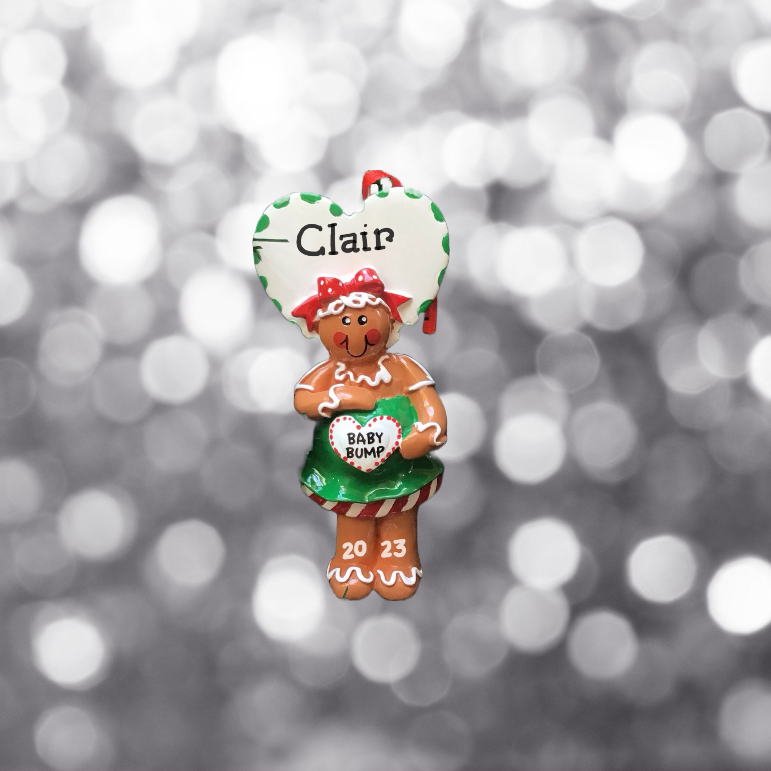Gingerbread Pregnant Mom-personalized Christmas Ornament - Pregnancy ...