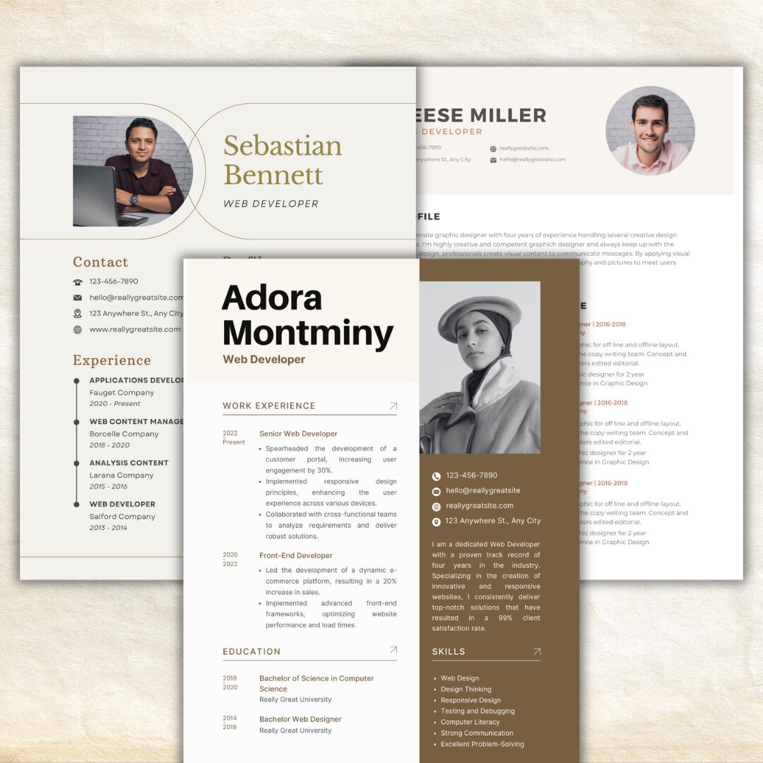 Bundle,multiple,resumes,minimalist CV Resume Template,clean Resume ...