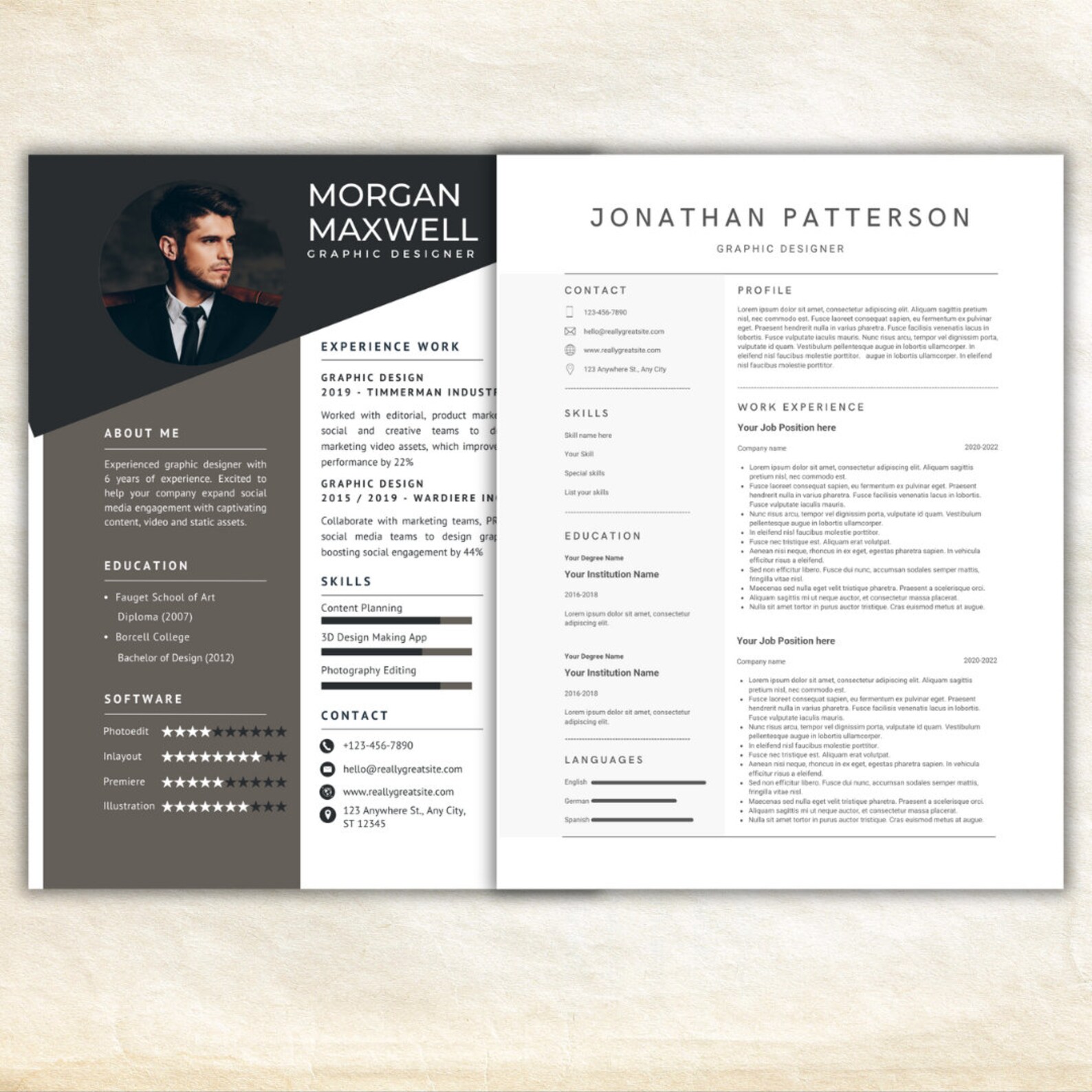 Bundle,multiple, Resumes,minimalist CV Resume Template, Clean Resume ...