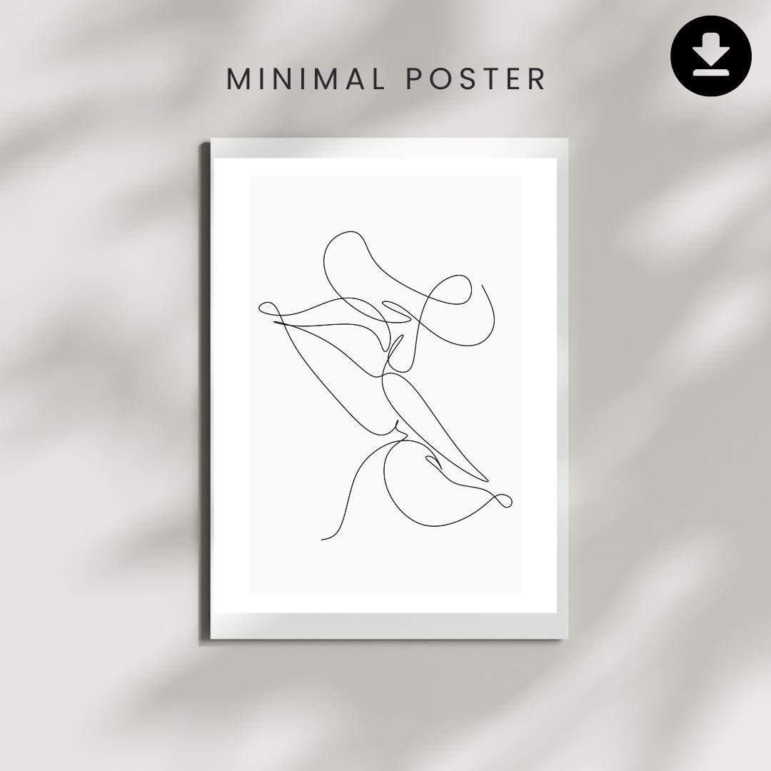 Minimalist Wall Art Illustration Line, Line Drawing, Simple Line Art ...