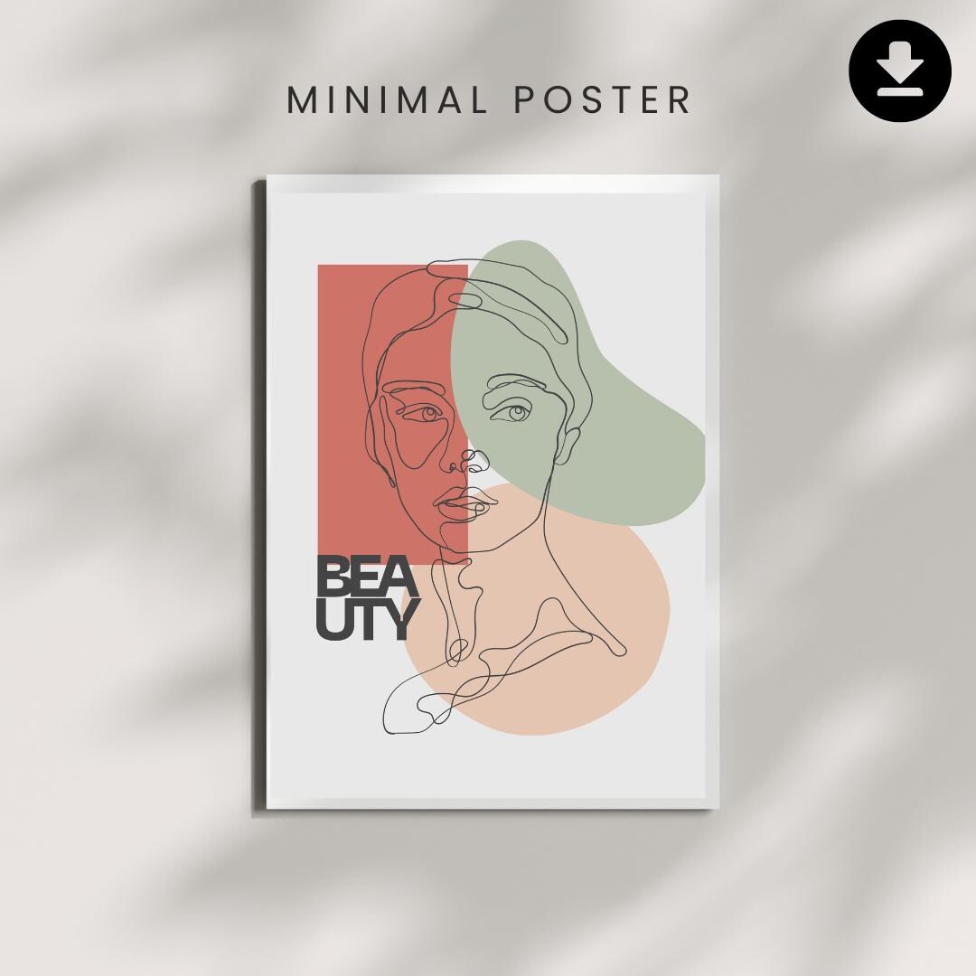 Minimalist Wall Art Illustration Line, Line Drawing, Simple Line Art ...