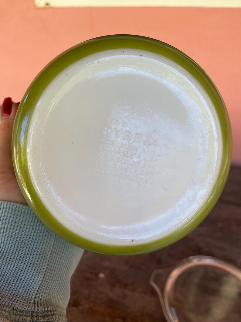 Vintage Pyrex Spring Blossom Green Round Dish Refrigerator Dish 1960 ...