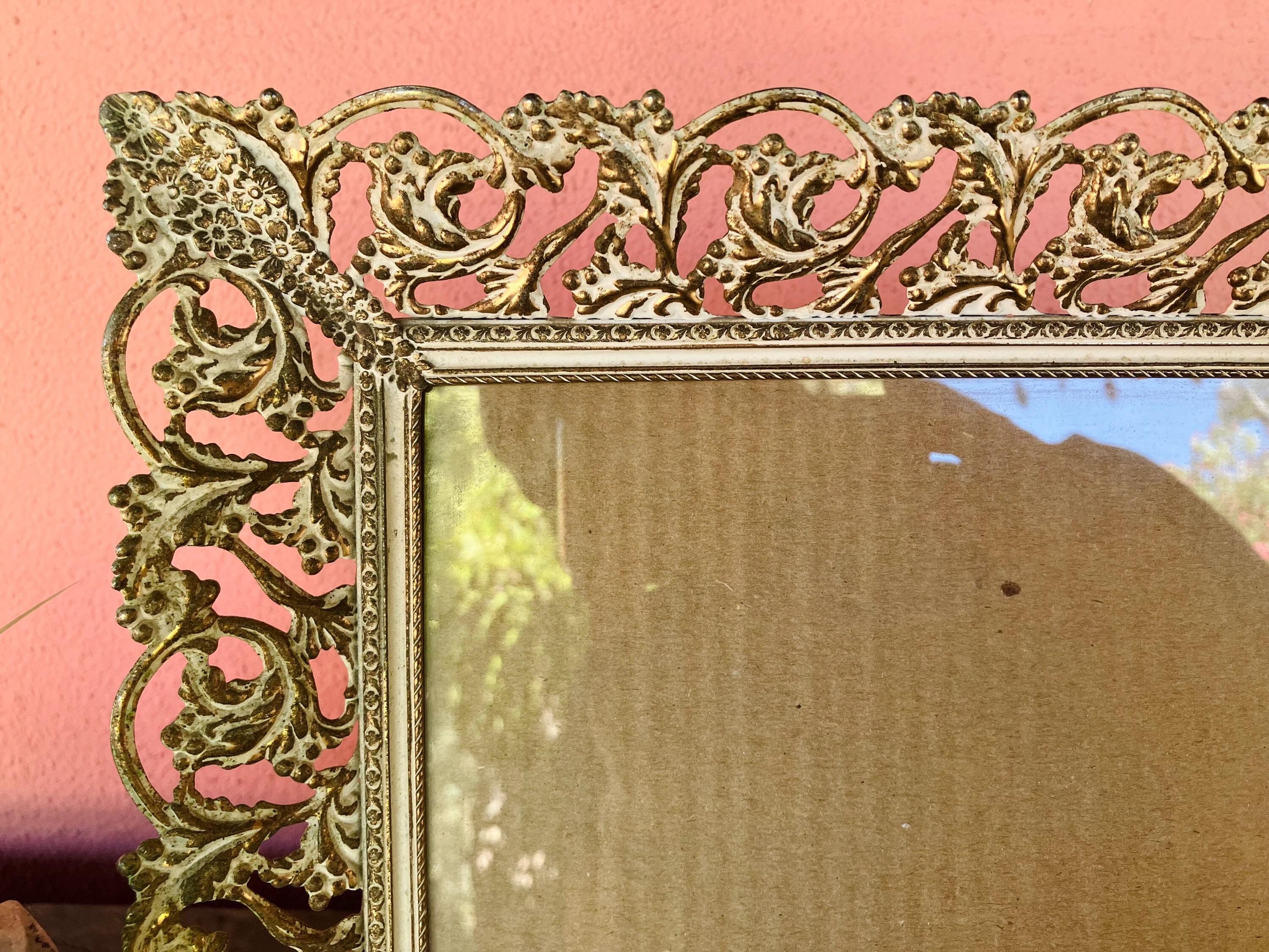 Vintage Filigree Gold Frame Ornate 1960s Lace Like Country Shabby Chic ...
