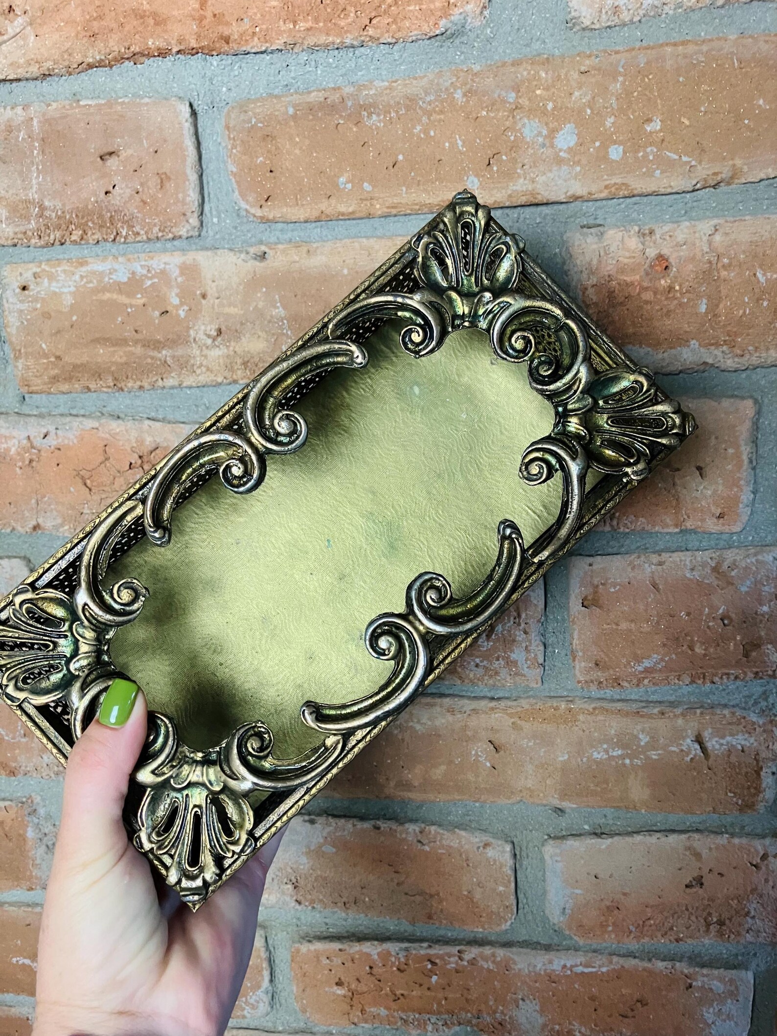 Vintage Filigree Gold Tissue Box Ornate 1960s Lace Like Country Shabby ...