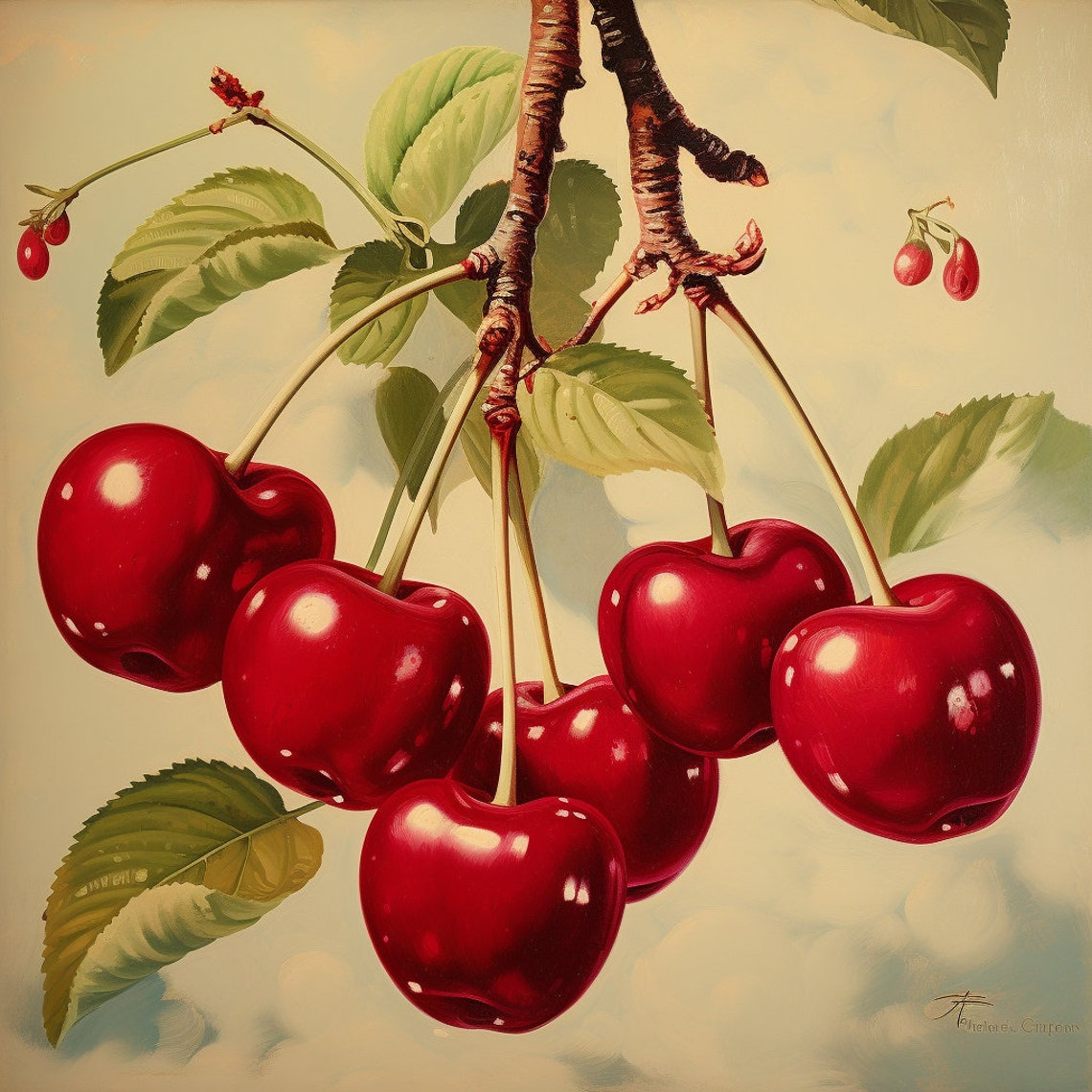 Vintage Cherry Digital Download - Etsy