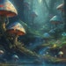 Magical Forest 'toadstool Twilight' Wall Art. Digital Download. - Etsy