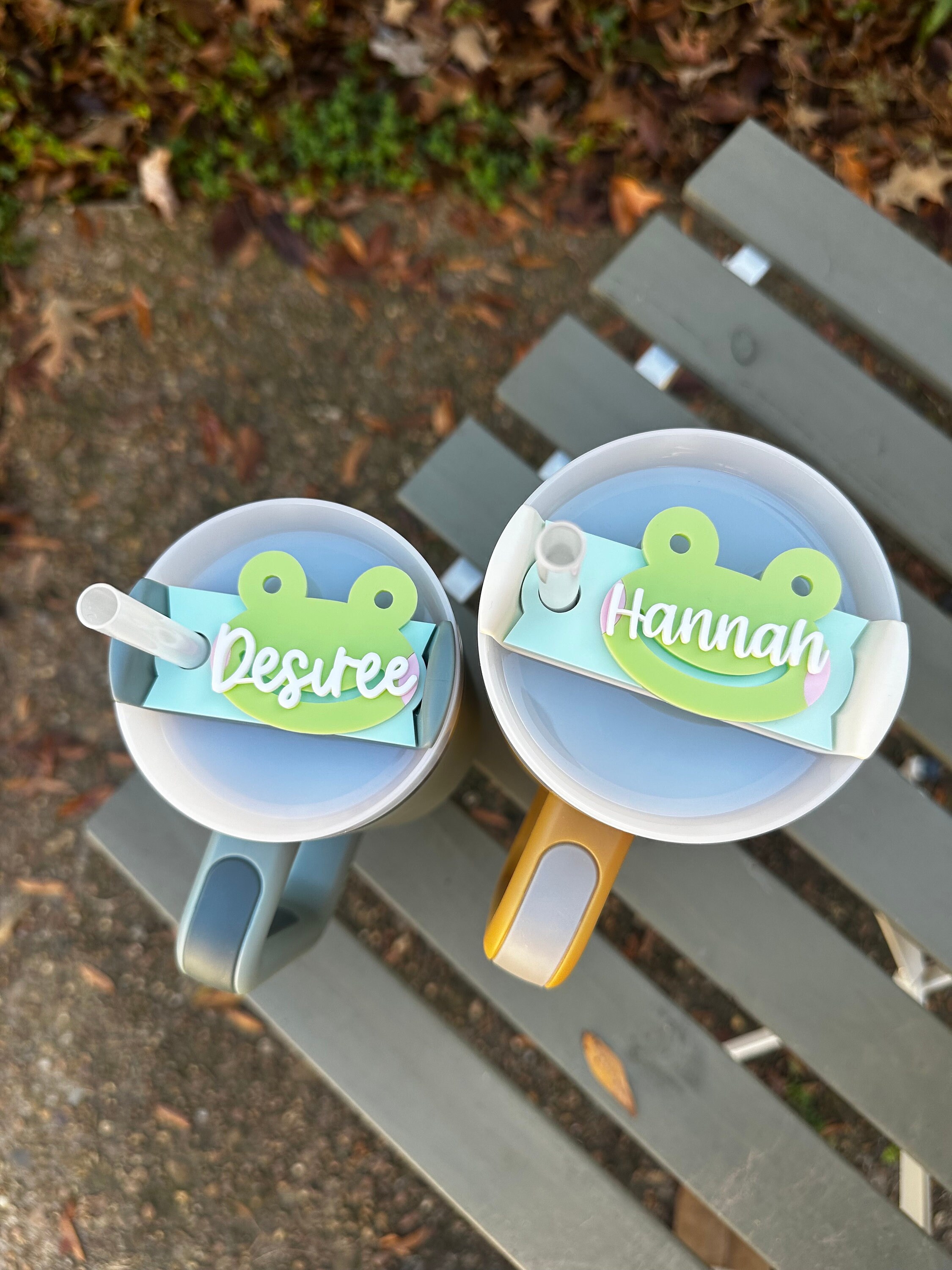 Frog Stanley Topper Cute Frog Stanley Topper Custom Nameplate Stanley ...