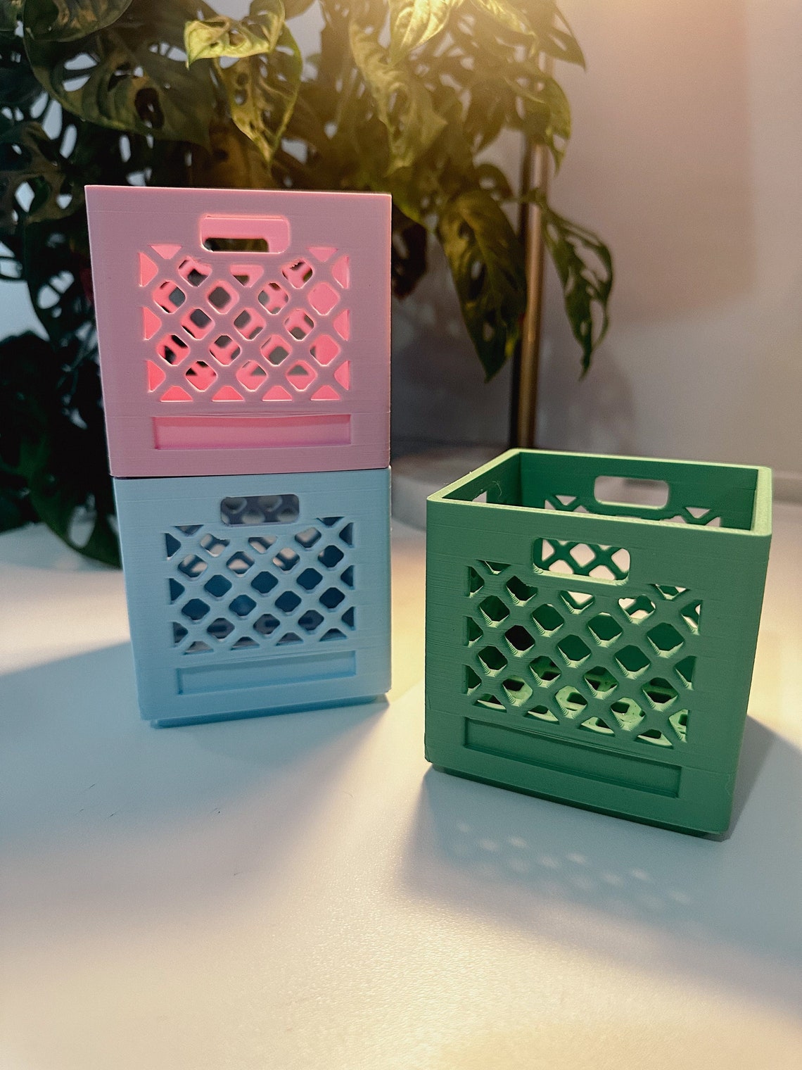 Milk Crate Desk Organizer | 3d Printed | Cute Organization | Stackable ...