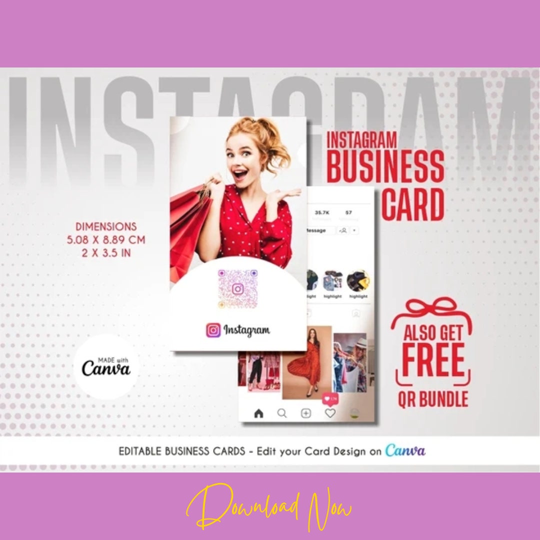 Instagram Business Card, 2024 IG Business Card, QR Code Business Card ...