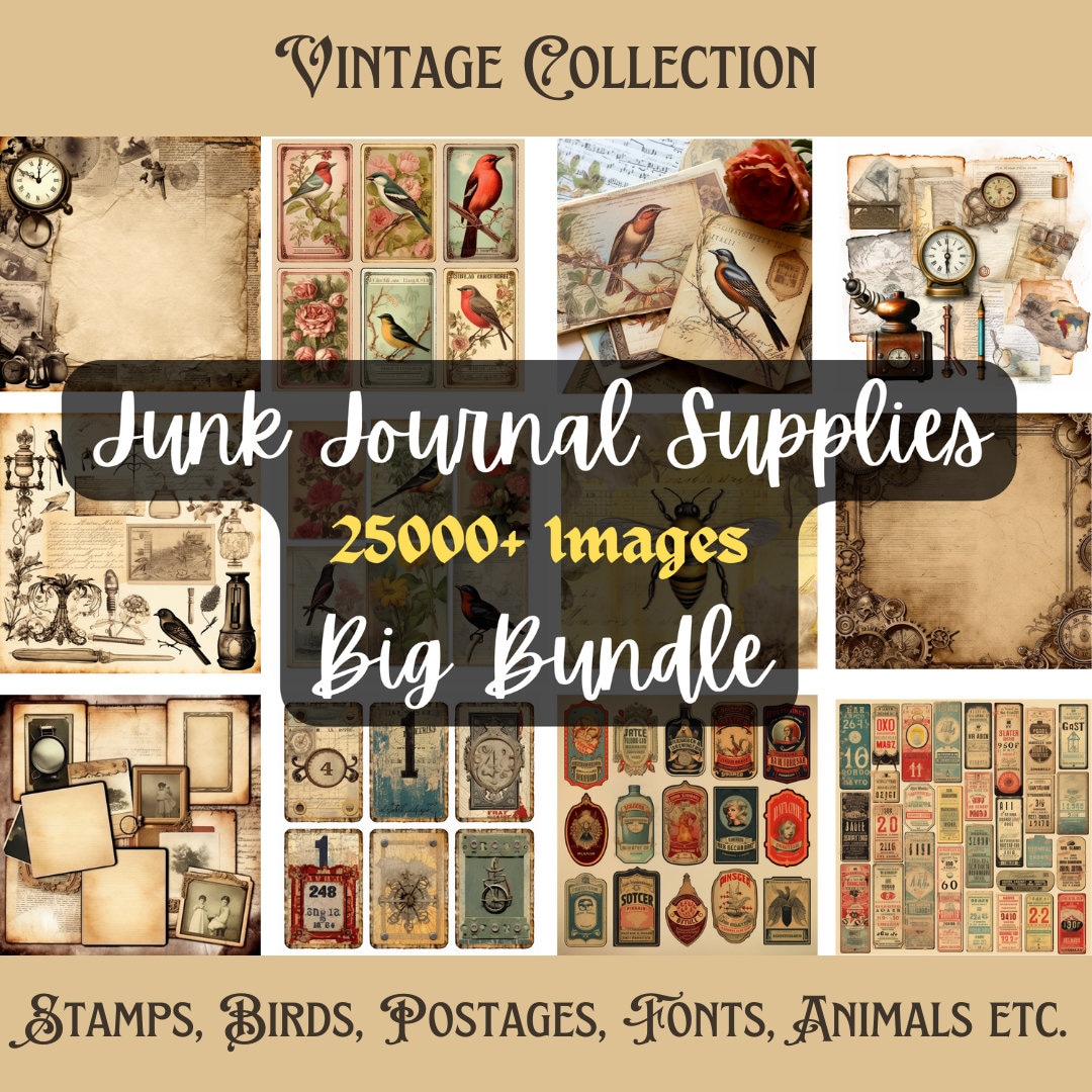 Junk Journal Supplies. Scrapbook Images, Stickers & Cutouts. Vintage ...