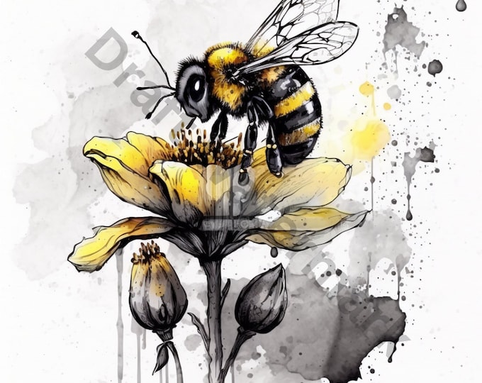 Watercolor Bumblebee Clipart | Bee PNG | Summer Clipart | Honeybee ...