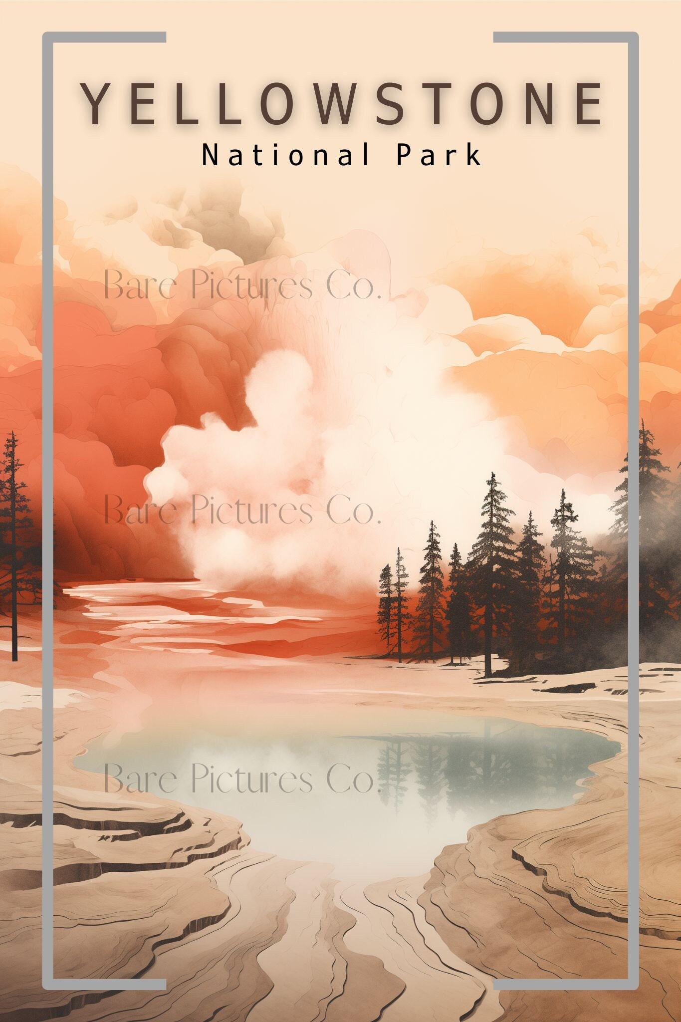 National Parks : YELLOWSTONE Printable Travel Poster Digital Download ...