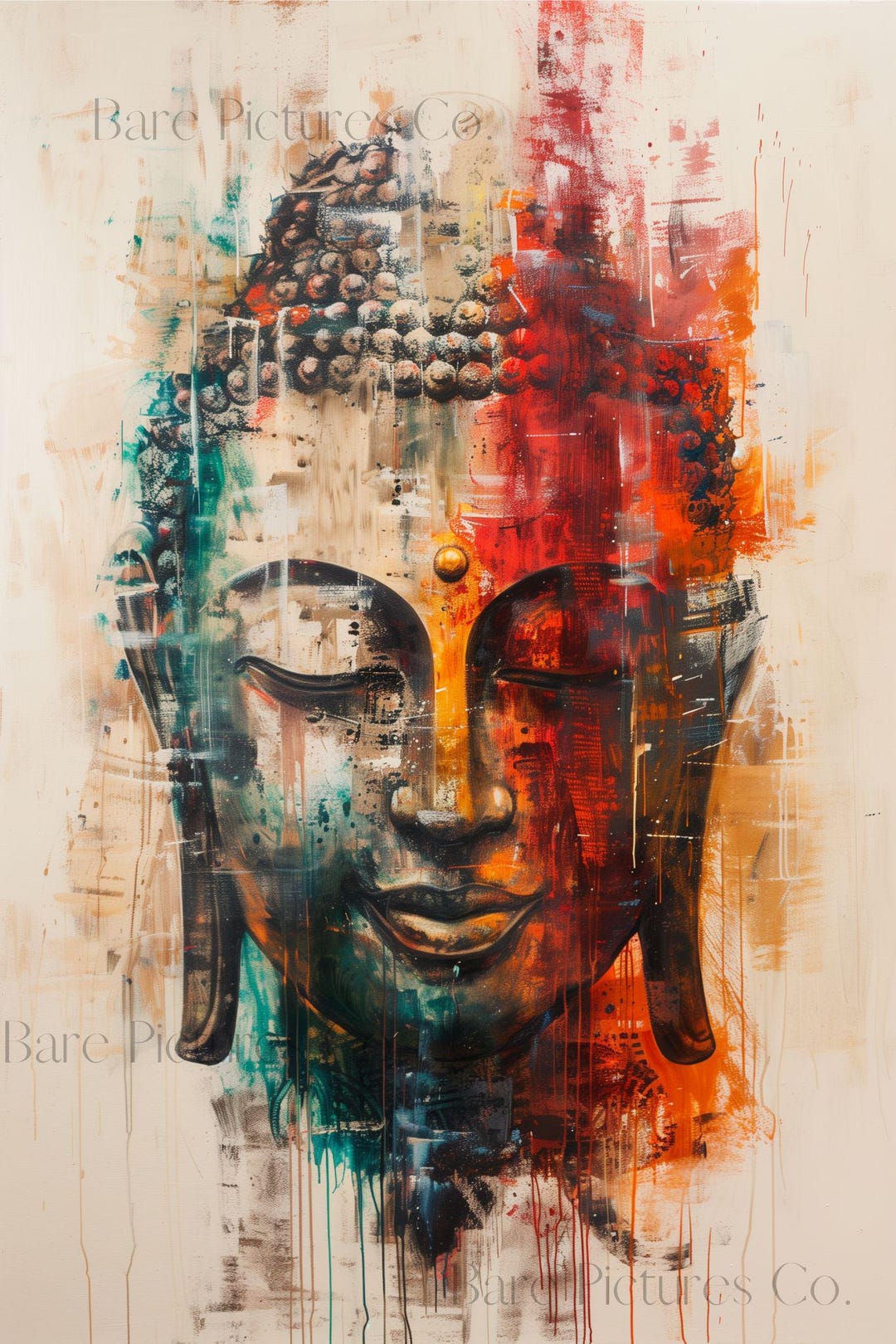 Colorful Buddha : Abstract Art Painting Wall Art I Digital Download - Etsy