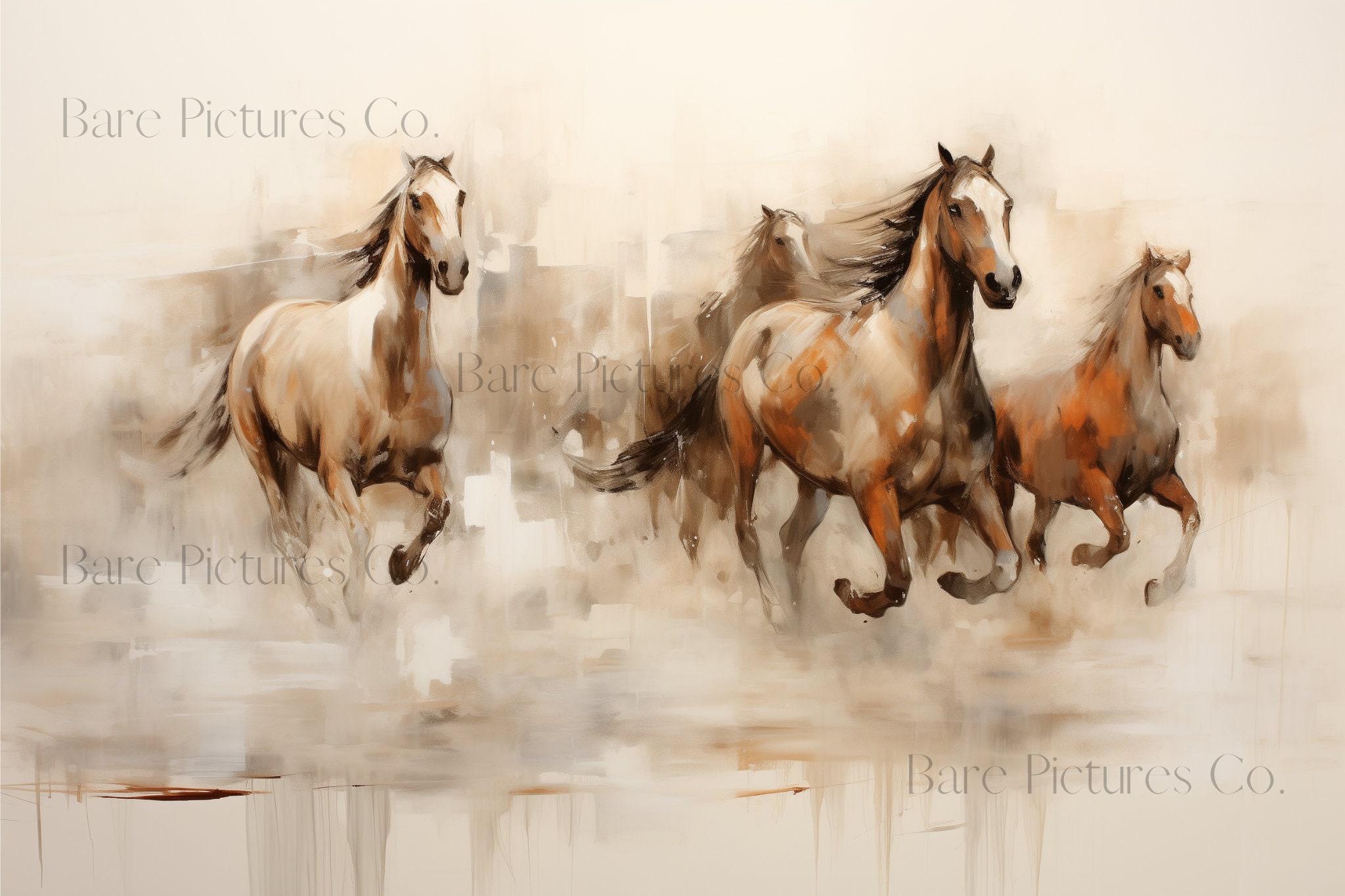 Horses Running Art I Printable I Digital Download I Abstract Art - Etsy