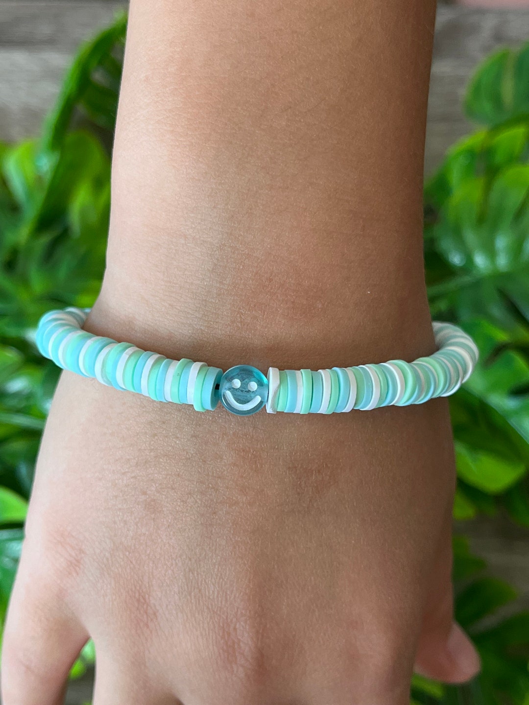 Ocean Blue Clay Bead Bracelet - Etsy