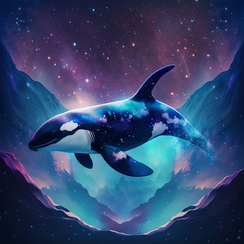 Galaxy Sea Mammal 5 Picture Art Bundle - Etsy