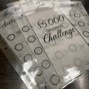 5000 Dollar Savings Challenge for Personal Budget Planner - Etsy