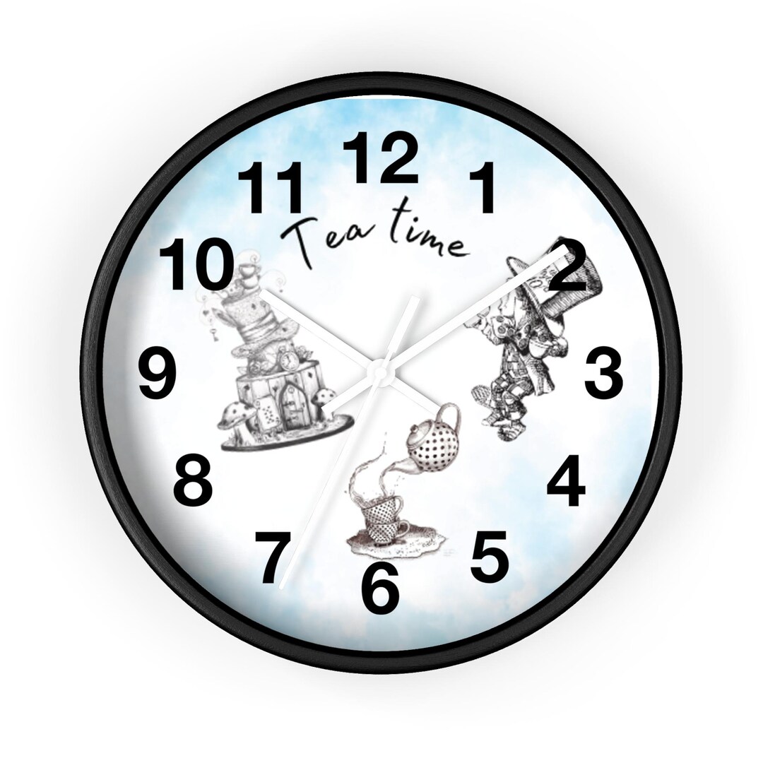 Tea Time Wall Clock: Whimsical Kitchen Decor (10" X 10") - Etsy