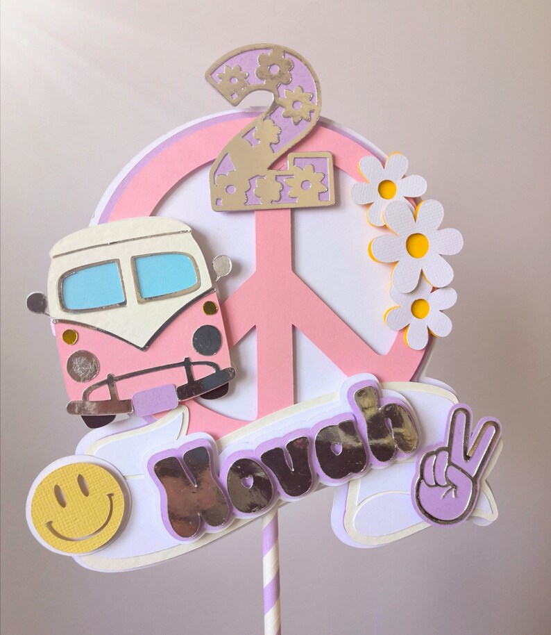 Groovy Cake Topper | Hippie Cake Topper | Campervan Cake Topper | 3D ...