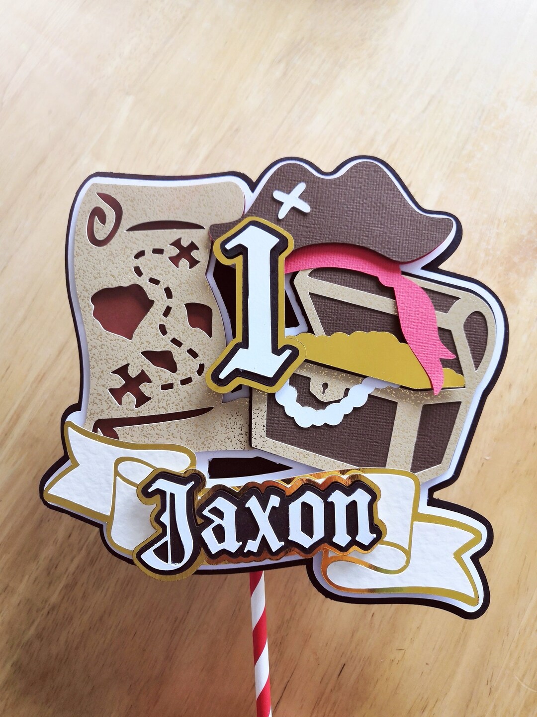 Pirate Cake Topper | 3D Cake Topper | Personalised Cake Topper | Pirate ...