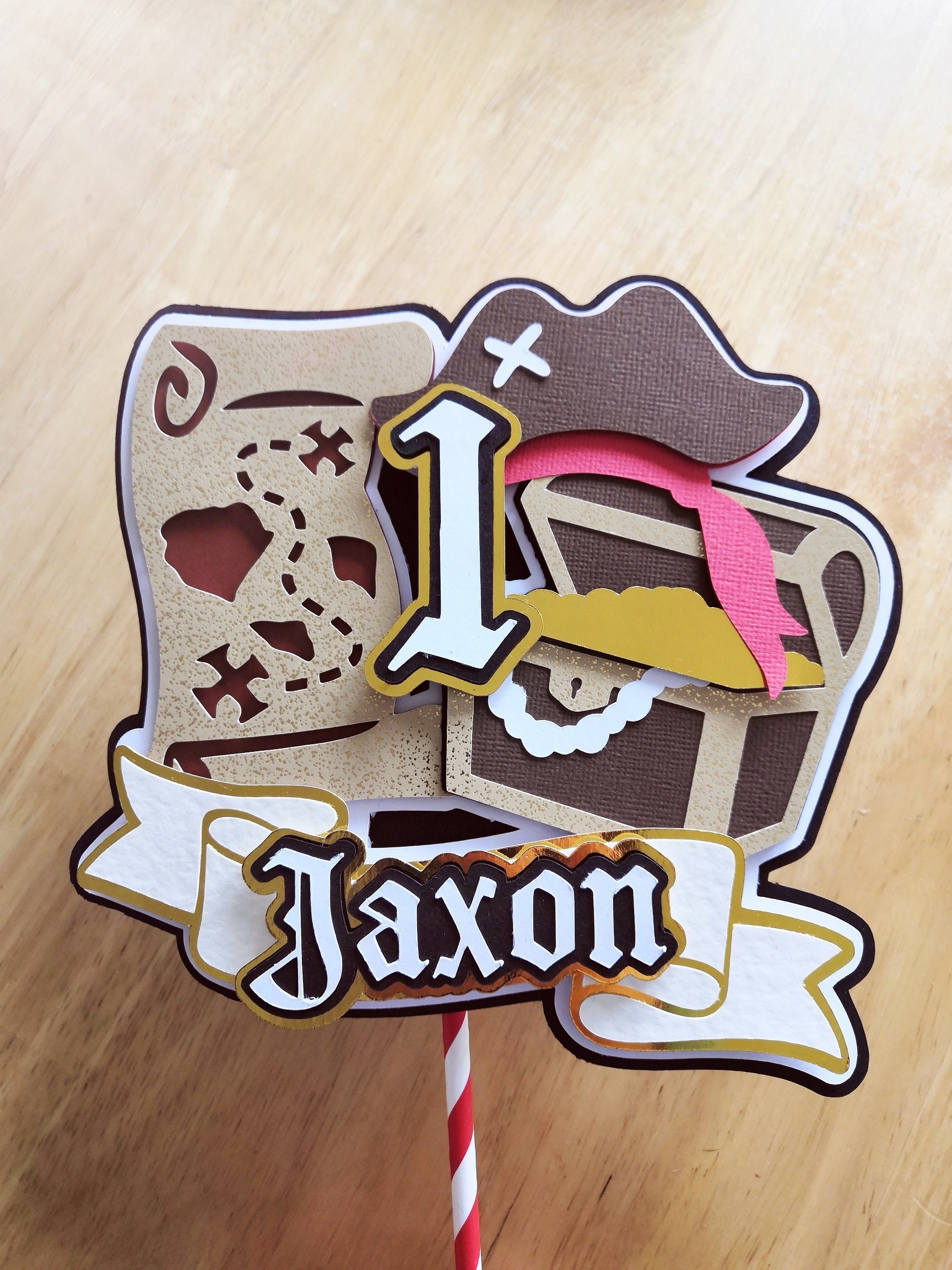 Pirate Cake Topper | 3D Cake Topper | Personalised Cake Topper | Pirate ...