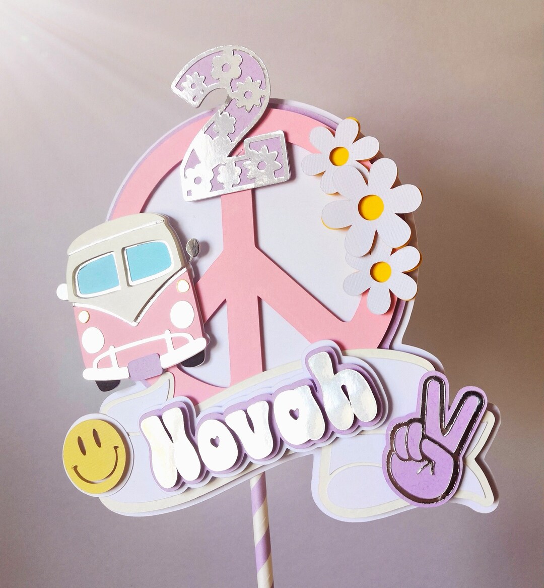 Groovy Cake Topper | Hippie Cake Topper | Campervan Cake Topper | 3D ...